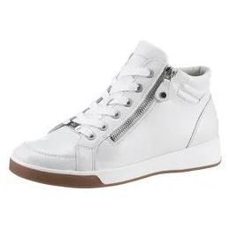 Schn&uuml;rboots Ara "ROM", Damen, Gr. 8 (42), wei&szlig;, Glattleder, Schuhe Schn&uuml;rboots, Keilabsatz, High Top-Sneaker, Freizeitschuh in Schuhweite G = weit