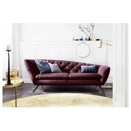 Recamiere Home Affaire "Beatrice, bequem und zeitlos elegant, Breite 223cm", rot (bordeaux), B:223cm H:84cm T:95cm, Samtoptik (100 Polyester), Sofas, Recamiere, Recamiere links oder rechts, passend zur "Beatrice"-Serie