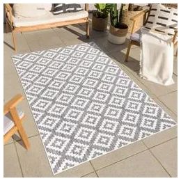 Outdoorteppich Carpet City "Outdoor 461", grau, B:160cm H:5mm L:230cm, Polypropylen, Teppiche, Outdoorteppich, L&auml;ufer, wetterfest, Flachgewebe, quadratisch, In- & Outdoor, Raute