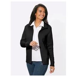 Strickjacke Casual Looks, Damen, Gr. 42, schwarz, 50% Baumwolle, 50% Polyacryl, unifarben, figurumspielend, Strickjacken Strickjacke