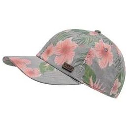 Baseball Cap Chillouts "Waimea Hat", Damen, grau (grau, rosa), Baumwollmischung, gebl&uuml;mt, gemustert, mehrfarbig, Caps, mit tropischem Muster & verstellbar f&uuml;r l&auml;ssige Strand-Vibes