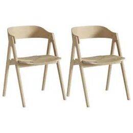 Holzstuhl HAMMEL FURNITURE "Findahl by Hammel Mette", beige (eiche, natur), B:52cm H:75cm T:54cm, Geflecht Wasserhyazinthe, Massivholz, St&uuml;hle, Holzstuhl, Massivholz, mit Flechtsitz, versch. Farbvarianten