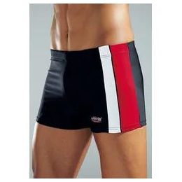 H.I.S. Boxer-Badehose H.I.S, Herren, Gr. 7, N-Gr, wei&szlig; (schwarz, rot, wei&szlig;), Polyamid, Badehosen, mit Kontrasteins&auml;tzen