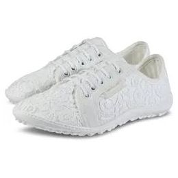 Barfu&szlig;schuh Leguano "AMALFI", Damen, Gr. 42, wei&szlig;, Textil, Schuhe Barfu&szlig;schuh Schn&uuml;rschuh Sneaker low Sommerschuh, mit Fantasy Muster, Freizeitschuh, Halbschuh, Schn&uuml;rschuh