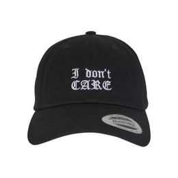 Snapback Cap MisterTee "MisterTee I Don&lsquo;t Care Low Profile Cotton Twill", Herren, Gr. onesize, schwarz, 100% Baumwolle, bedruckt, Caps