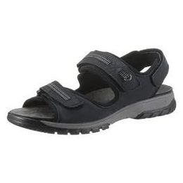 Waldl&auml;ufer Riemchensandale WALDL&Auml;UFER "HARALD", Herren, Gr. 7,5 (41), blau (dunkelblau), Nubukleder, Schuhe Riemchensandale, Sommerschuh, Klettschuh, Outdoorschuh, in Weite G