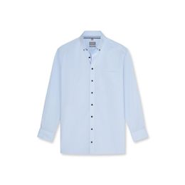 Businesshemd OLYMP "OLYMP Luxor, comfort fit, Button-down", Herren, Gr. 39, Normaler Arm, bleu, 100% Baumwolle, Hemden