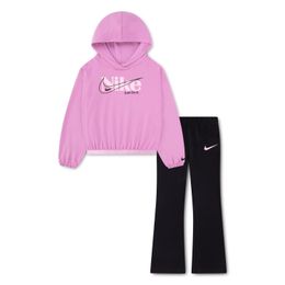 Top & Hose Nike Sportswear "NKG MOVE WITH NATURE LEGGING S", Kinder, Gr. 122 (7), schwarz, Obermaterial: 62% Polyester, 34% Viskose, 4% Elasthan. Obermaterial Hose: 95% Baumwolle, 5% Elasthan, KOB Set-Artikel, zweiteiliges Set, f&uuml;r aktive Kinder, aus Baumwolle mit Elasthan