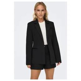 Kurzblazer Only "ONLPEACH L/S FIT BLAZER TLR NOOS", Damen, Gr. 34 (XS), gr&uuml;n (schwarz), Web, Obermaterial: 94% Polyester, 6% Elasthan, unifarben, slim fit, V-Ausschnitt, Blazer Kurzblazer