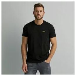 PME-Legend T-Shirt PME LEGEND, Herren, Gr. L (52/54), schwarz, Jersey, Obermaterial: 95% Baumwolle, 5% Elasthan, unifarben, normal normal, Rundhals, gerader Abschluss, Shirts T-Shirt, mit Logobadge, Topseller