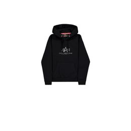 Kapuzensweatshirt Alpha Industries "Basic Hoodie BL Mirror Leo W", Damen, Gr. L, schwarz, Obermaterial: 80% Baumwolle, 20% Polyester, regular fit, Sweatshirts