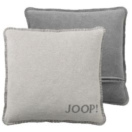 JOOP! Kissenh&uuml;lle Uni Doubleface, Graphit, Hellgrau, Textil, Uni, 50x50 cm, Oeko-Tex&reg; Standard 100, b&uuml;gelfrei, hochwertige Qualit&auml;t, Wohntextilien, Bez&uuml;ge, Kissenbez&uuml;ge