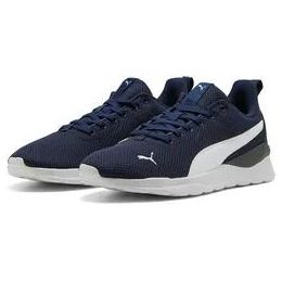 Sneaker Puma "ANZARUN LITE", Damen, Gr. 45, blau (peacoat, Puma wei&szlig;), Textil, kontrastfarbene Details, Schuhe Sneaker, mit atmungsaktivem Textil-Obermaterial, mit SOFTFOAM+ Einlegesohle