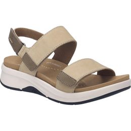 Sandale Josef Seibel "Estelle 04, creme-kombi", Damen, Gr. 37, beige (creme, kombi), Obermaterial: 100% Rindsleder Leather cow., Schuhe Sandale