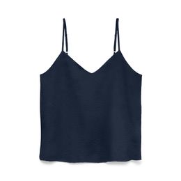 V&eacute;ro Moda Spaghettitop VERO MODA "VMJOSIE SINGLET WVN GA", Damen, Gr. L, navy blazer, Web, Obermaterial: 83% Viskose, 17% Nylon, unifarben, regular fit normal, V-Ausschnitt, Tops, Viskosemischung, regular fit