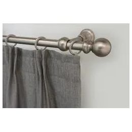 Gardinenstange Garesa "ANDREA", silber (mattnickelfarben), L:120cm &Oslash;:20mm, Metall, Gardinenstangen, Vorhanggarnitur, verl&auml;ngerbar, Endknopf Kugel lang, mit Ringen