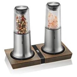 M&uuml;hlenuntersetzer Gefu "X-PLOSION", braun (braun, schwarz), B:8cm H:2cm T:17cm, Edelstahl, Massivholz, Untersetzer, f&uuml;r X-PLOSIONM Gew&uuml;rzm&uuml;hlen von Gefu