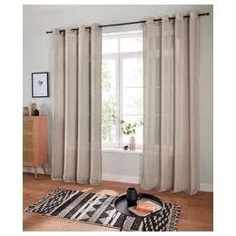 Gardine OTTO HOME "Fiete" Gr. 5, beige, B:140cm H:265cm, Polyester, Gardinen, Gardine, Leinen Optik, monochrom, basic, pflegeleicht, verschiedene Gr&ouml;&szlig;en