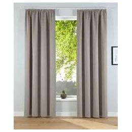 Verdunkelungsvorhang OTTO HOME "Solana, Gardinen mit Kr&auml;uselband, Vorh&auml;nge, Wohnzimmer, modern" Gr. 4, beige (sand), B:140cm H:245cm, Polyester, Gardinen, 2er-Set Verdunklungsvorhang mit Thermofunktion, Bestseller, einfarbig