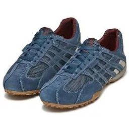 Schn&uuml;rschuh Geox "U SNAKE ORIGINAL", Herren, Gr. 48, blau (hellblau), Leder, Textil, Schuhe Schn&uuml;rschuh, Schn&uuml;rschuh, Freizeitschuh, Trekking Sneaker mit Lederinnensohle