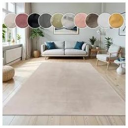 Fellteppich Paco Home "Kunstfell Soft 380", beige, B:140cm H:14mm L:200cm, Polyester, Teppiche, Fellteppich, Langflor, Kuschelteppich - besonders weich, Uni-Farben