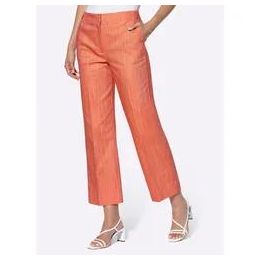 B&uuml;gelfaltenhose Heine, Damen, Gr. 36, Normalgr&ouml;&szlig;en, orange (orange, champagner, meliert), 65% Baumwolle, 30% Polyester, 5% Elasthan, meliert, unifarben, 7/8-L&auml;nge, Hosen, Topseller