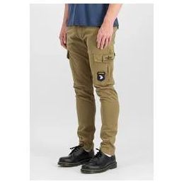 Cargohose Alpha Industries "Petrol Patch Pant", Damen, Gr. 31, Normalgr&ouml;&szlig;en, gr&uuml;n (olive), Obermaterial: 98% Baumwolle, 2% Elastan; Futter: 100% Baumwolle, Hosen Cargohose