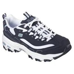 Sneaker Skechers "D ́Lites - Biggest Fan", Damen, Gr. 42, blau (navy, wei&szlig;), Leder, Synthetik, Textil, Schuhe Sneaker, Freizeitschuh, Halbschuh, Schn&uuml;rschuh im trendigen Chunky-Style, Topseller