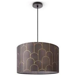 Paco Home Pendelleuchte "Hugo Pillar", schwarz, &Oslash; 45,5cm H: 27cm, Leuchten, H&auml;ngeleuchte Vintage Wohnzimmerlampe Mit Lampenschirm Modern, Pendelleuchte