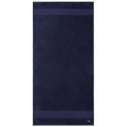 Duschtuch Lacoste "LLECROCO", marine, B:70cm L:140cm, Frottier, Baumwolle, Handt&uuml;cher, mit Label-Applikationen