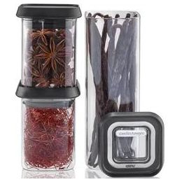 Vorratsdose Gefu "PANTRY mini", silber (schwarz, silber), Lebensmittelaufbewahrungsbeh&auml;lter, Vorratsdose, ideal f&uuml;r Gew&uuml;rze, Kr&auml;uter und Tee