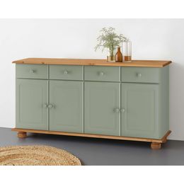 Sideboard OTTO HOME "Mette", salbei gr&uuml;n,, B:156cm H:77cm T:34cm, Massivholz, Sideboards, Sideboard, Kommode aus massivem Kiefernholz, Breite 156 cm