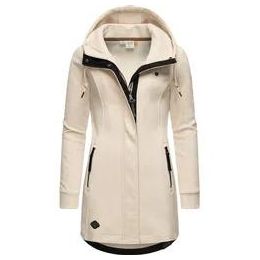 Langjacke Ragwear "Letty Intl.", Damen, Gr. M (38), beige, Sweatware, Obermaterial: 54% Polyester, 41% Baumwolle, 5% Viskose. Futter: 54% Polyester, 41% Baumwolle, 5% Viskose, tailliert ca. Mitte Oberschenkel, hoch geschlossener Ausschnitt, &Auml;rmel ohne &Auml;rmelschlitz normaler Saum, Jacken Langjacke, Sportliche Kapuzenjacke mit Kunstleder-Elementen