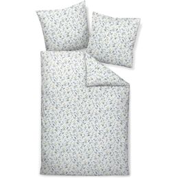 Bettw&auml;sche Janine "Feinbiber65173 0", gelb (salbeigr&uuml;n gelb), B/L: 155cm x 200cm, 1 Stk., 1 Stk., Feinbiber, B/L: 80cm x 80cm, Feinbiber, Obermaterial: 100% Baumwolle, Bettw&auml;sche, Bettw&auml;sche, mit Reissverschluss