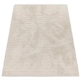 Hochflor-Teppich Paco Home "Arnheim 745", beige (creme), B:120cm H:26mm L:160cm, Polyester, Teppiche, Uni Farben, modernes geometrisches Design, besonders weich