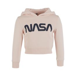 Kapuzensweatshirt MisterTee "MisterTee Damen Kids NASA Cropped Hoody", M&auml;dchen, Gr. 110/116, pink, 65% Baumwolle, 35% Polyester, unifarben, Sweatshirts