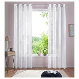 Gardine OTTO HOME "Adele" Gr. 1, wei&szlig;, B:130cm H:145cm, Voile, Polyester, Gardinen, Gardine, transparent, mit floraler Stickerei, Voile