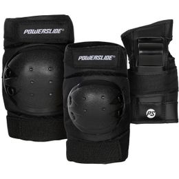 Protektoren-Set Powerslide "Basic Kids Set" Gr. XS, schwarz, Protektoren, Kinder, XS, EVA, Nylon, Nylon Mesh, Polyethylen (PE)