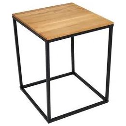 Beistelltisch PAROLI "Genu IV", braun (holz, schwarz, holz), B:40cm H:50cm T:40cm, Tische, Beistelltisch