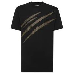 T-Shirt Plein Sport "Scratch", Jungen, Gr. XL, schwarz (0293, schwarz, lightgold), Obermaterial: 100% Baumwolle, Shirts T-Shirt
