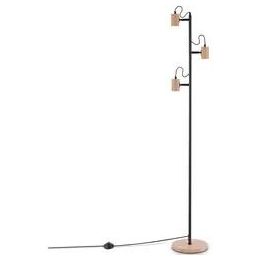 Paco Home Stehlampe "ACHIM", schwarz, &Oslash; 23,5cm H: 158cm, Leuchten, LED Stehlampe Wohnzimmer Schlafzimmer Deko Modern Zeitlos Holz E27, Stehlampe
