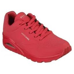 Wedgesneaker Skechers "UNO STAND ON AIR", Damen, Gr. 35, rot, Lederimitat, Schuhe, Freizeitschuh, Halbschuh, Schn&uuml;rschuh weich gepolsterte Innensohle