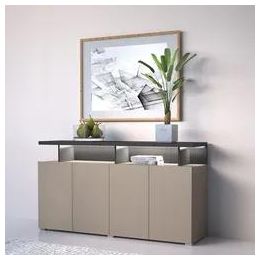 Sideboard Home Affaire "Serio", braun (congo, antrazit), B:152,5cm H:84cm T:40cm, FSC-zertifizierter Holzwerkstoff, Melamin, Sideboards, Sideboard, Breite 152,5 cm