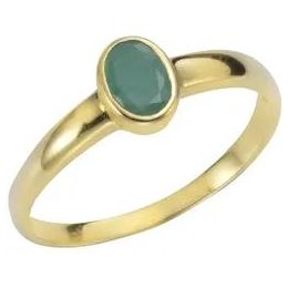Fingerring Vivance "375/- Gelbgold mit Smaragd" Gr. 17, gelb, Fingerringe, Damen, 054 (17,2), Gold, Fingerring