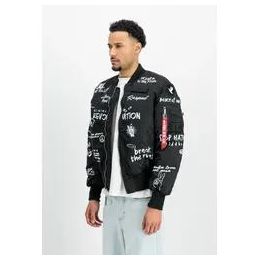 Bomberjacke Alpha Industries "MA-1 Peace", Herren, Gr. 3XL, schwarz, Obermaterial: 100% Nylon; Futter: 100% Nylon; F&uuml;llung: 100% Polyester, Jacken Bomberjacke