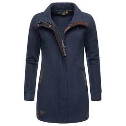 Parka Ragwear "Letrice Fleece", Damen, Gr. L (40), blau (navy), Sweatware, 100% Polyester, tailliert Po-bedeckend, hoch geschlossener Ausschnitt, &Auml;rmel ohne &Auml;rmelschlitz normaler Saum, Jacken Parka, Sportliche Zip-Fleecejacke mit hohem Kragen
