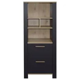 M&auml;usbacher Kommode M&Auml;USBACHER, anthrazit matt lack, asteiche, B:63cm H:155cm T:44cm, Sideboards, Kommode