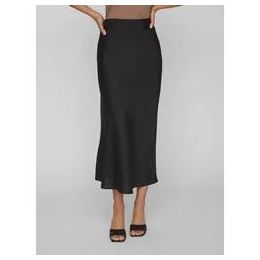 Maxirock Vila "VIELLETTE HW LONG SKIRT - NOOS", Damen, Gr. 36, schwarz, Web, Obermaterial: 100% Polyester, unifarben, Basic schmal wadenlang, R&ouml;cke Maxirock, Kunstfaser