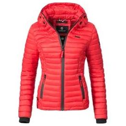 Steppjacke Marikoo "Samtpfote", Damen, Gr. M (38), rot, Oberstoff: 100% Nylon. Futter: 100% Polyester. Wattierung: 100% Polyester, figurbetont h&uuml;ftlang, hoch geschlossener Ausschnitt, &Auml;rmel ohne &Auml;rmelschlitz Rippstrickb&uuml;ndchen kontrastfarben, Jacken Steppjacke, ultraleichte &Uuml;bergangsjacke mit Kapuze
