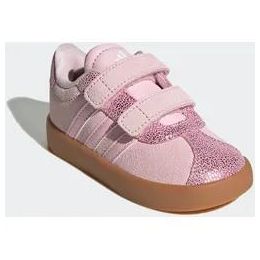 Sneaker Adidas SPORTSWEAR "KINDER VL COURT 3.0 KIDS", Kinder, Gr. 27, transparent (clear pink, clear pink, gum10), Leder, Synthetik, Schuhe Sneaker, Design auf den Spuren des Adidas Samba, f&uuml;r Kinder